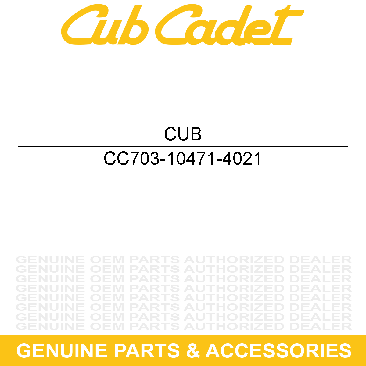 Cub Cadet 703-10471-4021 MTD Cover Spdl Left Hand Cub Yellow ...
